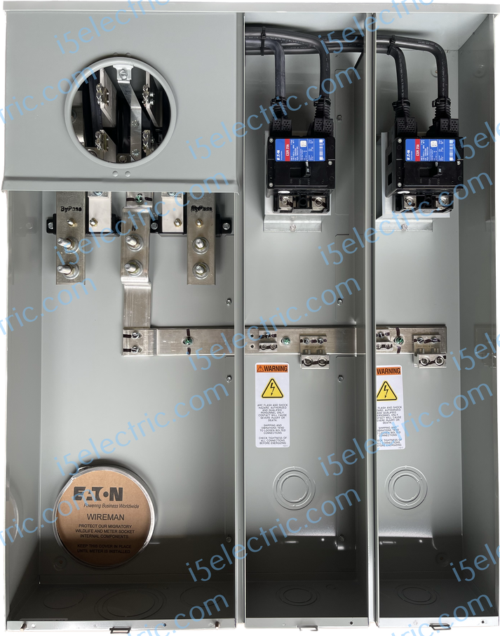 EATON 400 / 320 Amp Meter Main Combo Base / Socket U4042MCC With 2 200 ...