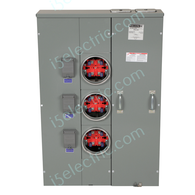 Square D MP43200 400 Amp w/3 Gang / Position 200A Meter Socket EUSERC ...