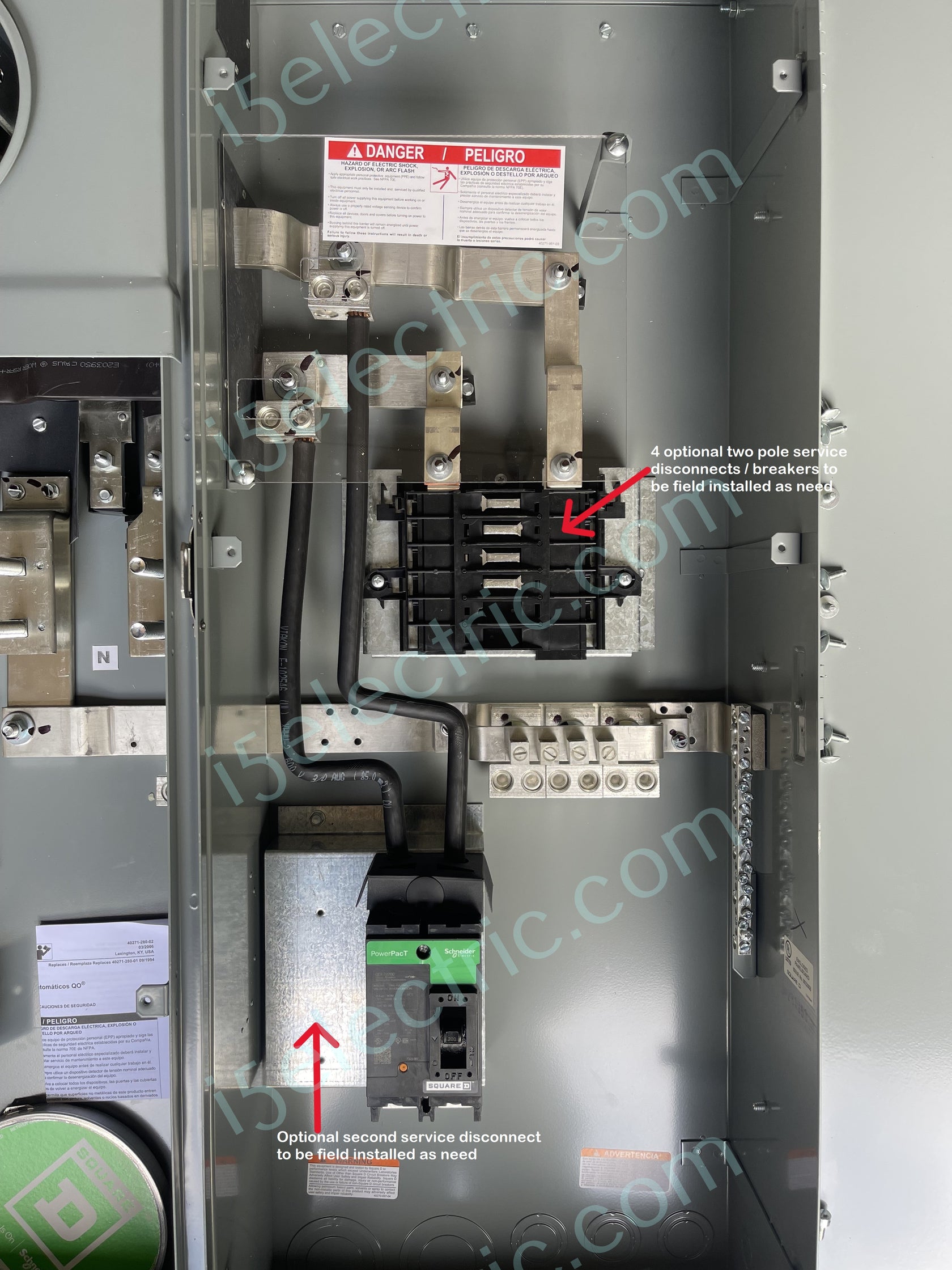400 / 320 Amp Meter Main Combo Base Socket Square D CU12L400CB 12 Spac ...