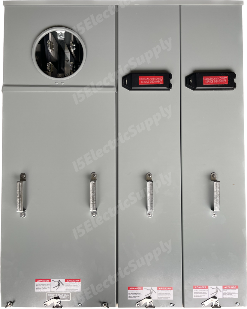 EATON 400 / 320 Amp Meter Combo Base / Socket U4042MCC With 2 200A Mai ...